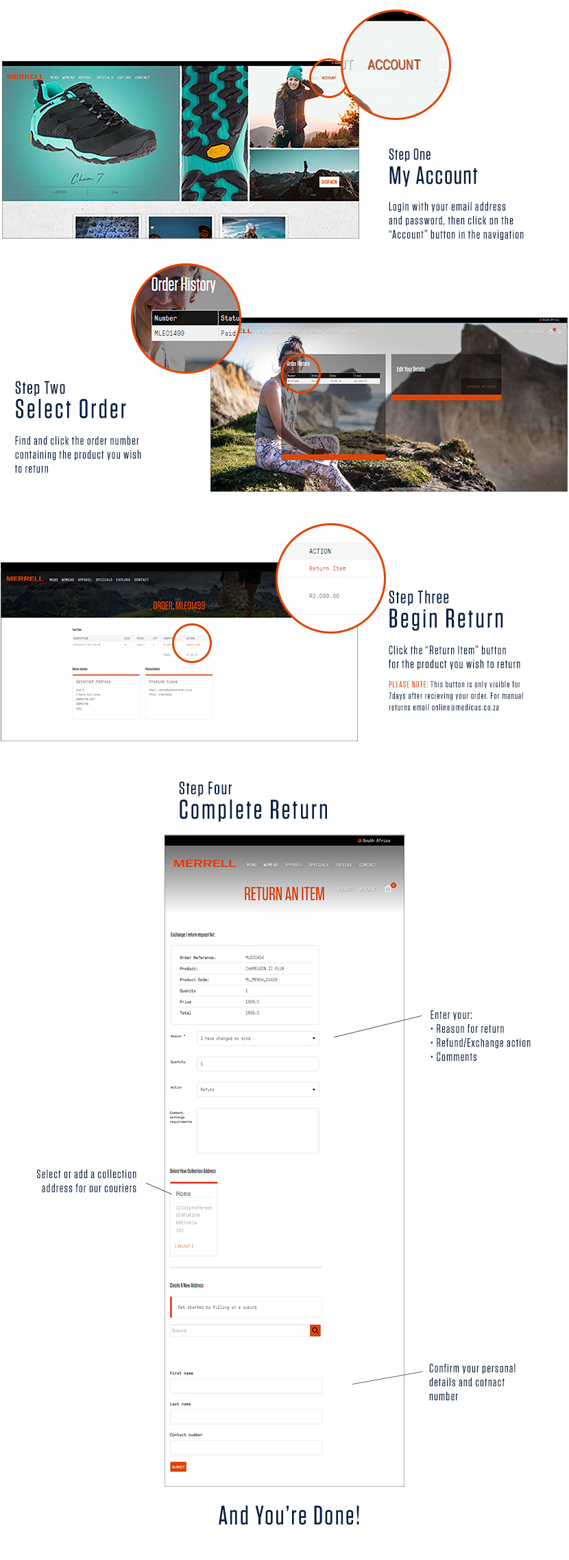 Returns Policy - How to Return Product - Merrell